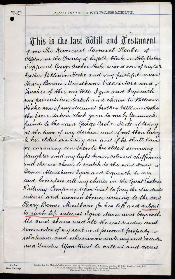 Rev Samuel Hooke (1839-1906)